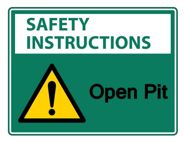 Safety Instructions Open Pit Signage Board, PVC Waterproof Sticker ...