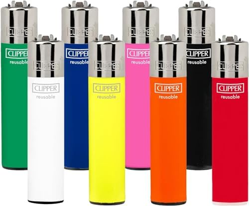 Amazon.com: 8 Clipper Reusable Lighters Assorted Solid Colors ...