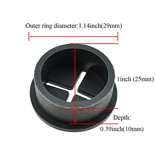 Snapklik 4pcs 1inch 25mm Black Flexible Rubber Desk Grommet Wire