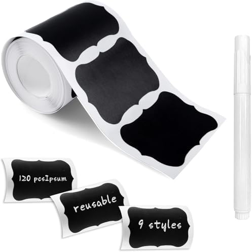 XAVRY 120 Pcs Vinyl Stickers with Marker Pen – Wavy Shape Labels for ...