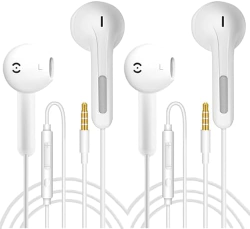 2 Pack Earphones Wired Headphones In Ear Wired Earbuds with Microphone ...