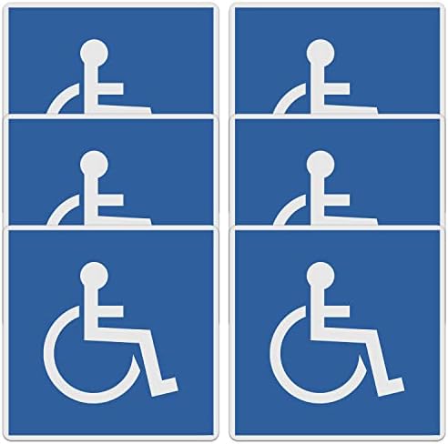 6Pcs Disabled Window Vinyl Stickers Blue Badge Mobility Wheelchair ...