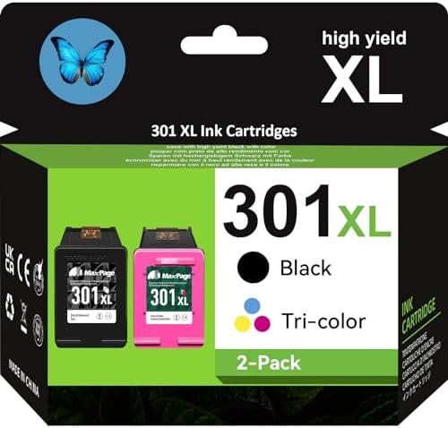 MaxPage 301 XL Ink Cartridge Combo Pack, Remanufactured for Hp 301XL ...