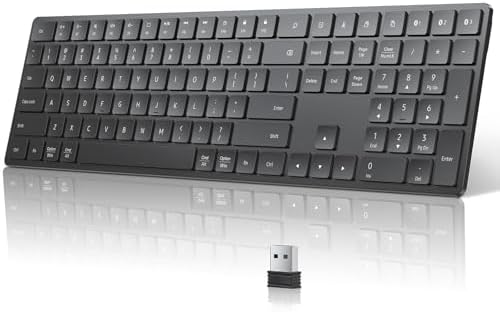 TECURS Bluetooth Wireless Keyboard, 110 Keys Full Size Multi-Device ...