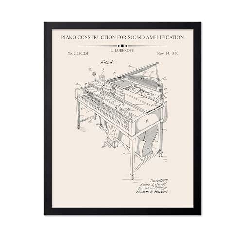 Amazon.com: Monem Art Piano Blueprint Poster - Piano Patent Print ...