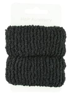 Amazon.com: Pritties Accessories Pair of Large Black Soft Hair Ponios ...