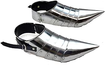 Amazon.com: Plate Armor Knight Sabaton Shoes Medieval Foot Pair Silver ...