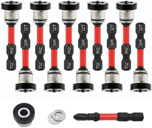 5pcs Magnetic Drywall Screw Setter Bits – Adjustable Depth PH2 ...