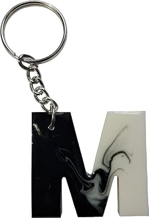 JSS Handmade Resin M Letter Keychain for Women, Men, Girls, Boys, Home ...