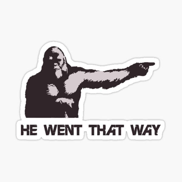 Amazon.com - He Went That Way Funny Bigfoot Vinyl Sticker 5 Inches Cool ...