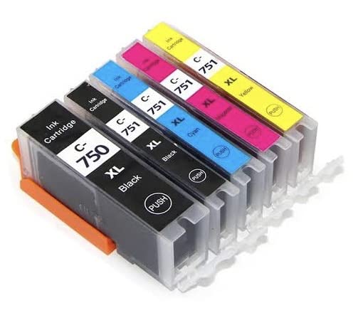 Haline 750 XL & 751 XL Ink Cartridges 5 Color Combo Compatible for Use ...