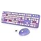 Fogruaden Purple Retro Typewriter Keyboard and Mouse Wireless, 2.4GHz ...