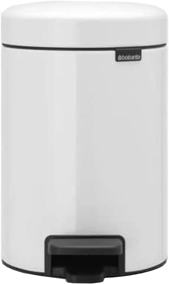Brabantia 112126 Pedal Bin newIcon with Plastic Inner Bucket, 3 L-White ...