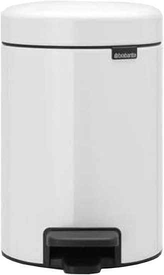 Brabantia 112126 Pedal Bin newIcon with Plastic Inner Bucket, 3 L-White ...