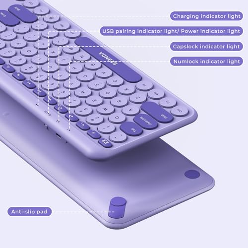 Snapklik.com : Seenda Wireless Keyboard Purple, Quiet Wireless ...
