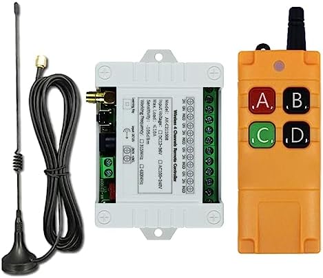 fushionsea Remote Control Switch DC 12V 24V 36V 10A 4CH 433Mhz 600ft ...