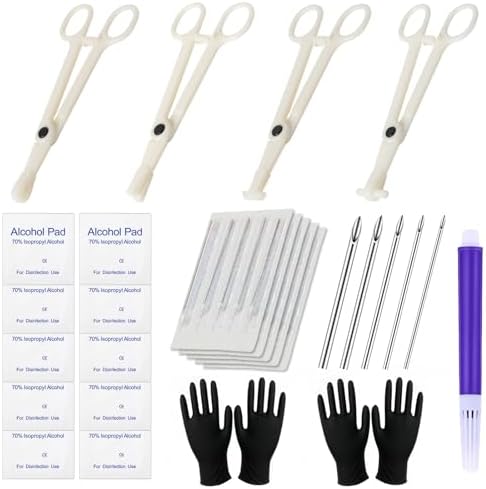 Amazon.com: Body Piercing Kit - Yuelong 40pcs Piercing Needles Clamps ...