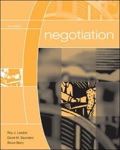 Negotiation: Lewicki, Roy, Saunders, David, Barry, Bruce: 9780072973075 ...