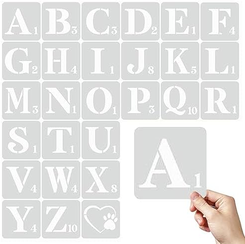 PuraQuot 27 PCS Letter Alphabet Stencils, 5.8x5.8inch Large Reusable ...
