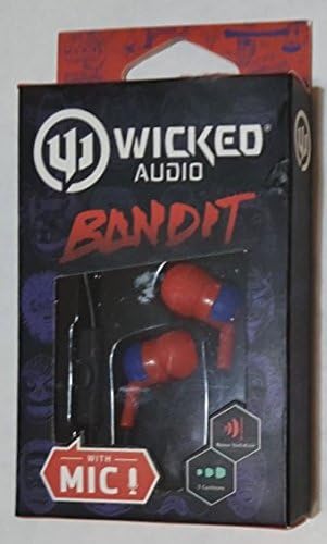 Wicked Audio Bandit Red & Blue Earbuds Headphones (Built-in Mic ...