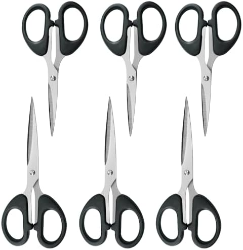 Amazon.com: Scissors All Purpose,6 inch Scissors Set of 6,Comfort-Grip ...