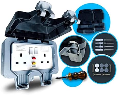 Samyegpp APD Electrical Outdoor RCD Plug Socket, Waterproof and ...