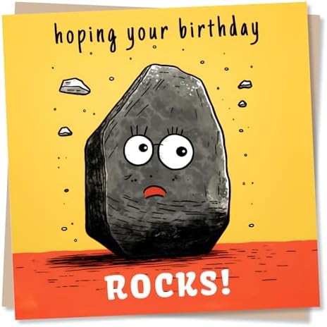 Funny Rock Happy Birthday Card - Hoping Your Birthday Rocks - Birthday ...