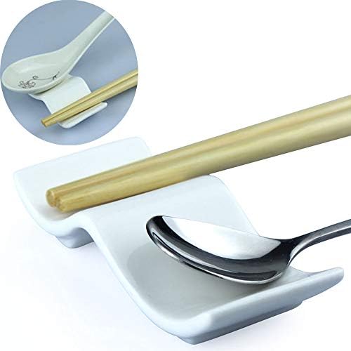 Amazon.com: HOKELER Ceramic Chopsticks Holder Chopstick Rest Spoon Fork ...