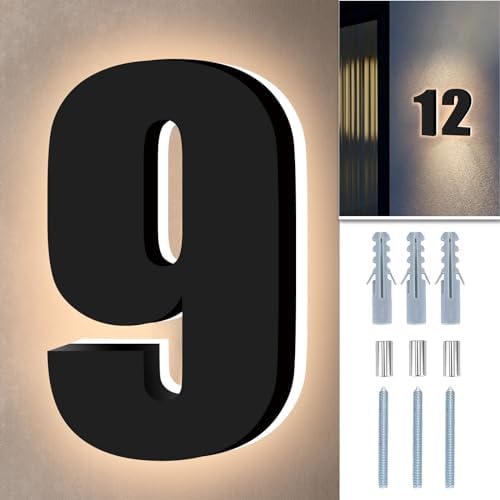Amazon.com: Backlit LED Home Address Numbers, 8 Inch House Numbers ...