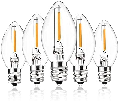 CHYParty 25 Pack LED Night Light Bulb, Clear C7 Replacement Bulbs, C7 ...