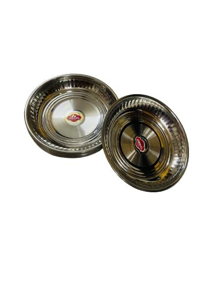 Buy Stainless Steel Solid Bowl Set/Katori Set 12 Pcs Silver Navratre ...