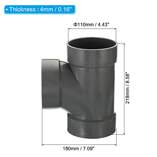PATIKIL 4 Inch 3 Way Duct Splitter, T Shape Duct Connector 3 Way Hose ...