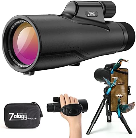 12x56 HD Monocular Telescope with Premium Carry Case,Phone Adapter and ...