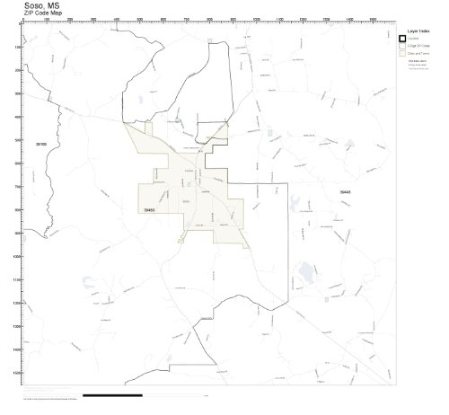 ZIP Code Wall Map of Soso, MS ZIP Code Map Not Laminated: Amazon.com ...