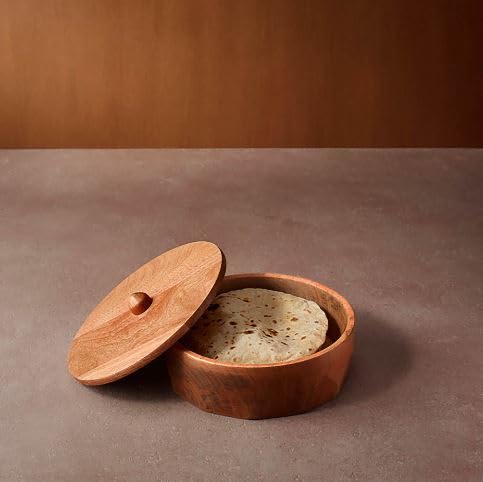 Buy SAJAVT Wooden Roti, Chapati Box Container for Kitchen Air Tight Hot ...