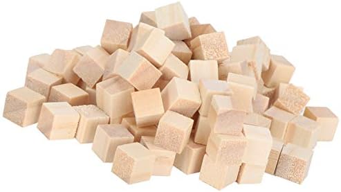 Amazon.com: Wooden Cubes 100pcs, 1cm Small Wood Blocks Unfinished Wood ...