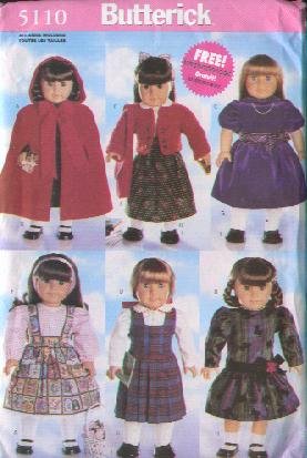 Butterick 5110 - 18-Inch Doll Clothes - Patterns for 6 Outfits ...