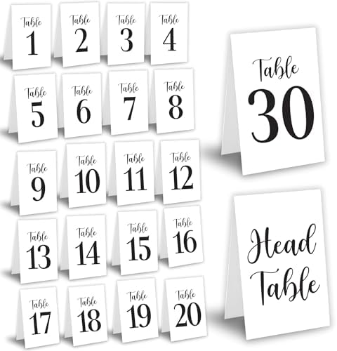 Amazon.com: Woodamore Black Wedding Table Numbers 1-30, Paper Table ...