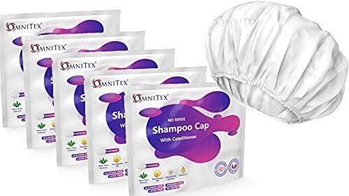 5 pk - Premium Rinse Free Shampoo Cap - Microwaveable with Conditioner ...