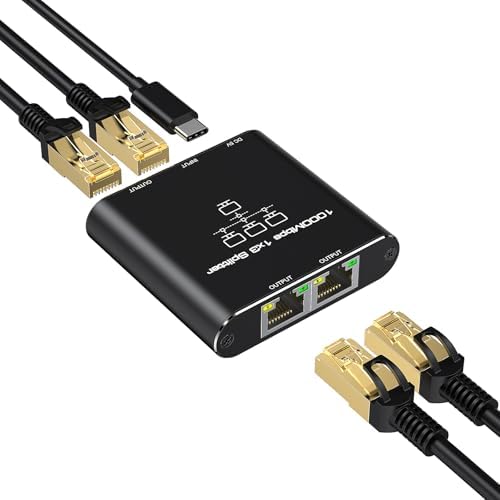 Amazon.com: Ethernet Splitter 1 to 2 1000Mbps, Internet Splitter High ...