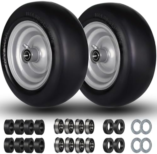 Amazon.com: Set of 2-12x6.00-5 2 Ply Smooth Tire & Wheel Assembly ...