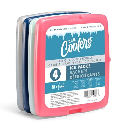 Snapklik.com : Cool Coolers By Fit & Fresh 4 Pack Slim Ice Packs