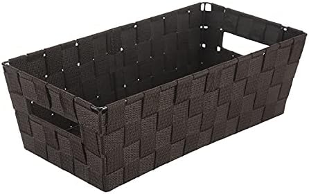 Amazon.com: Simplify Large Shelf Woven Strap Tote, Decorative Storage ...