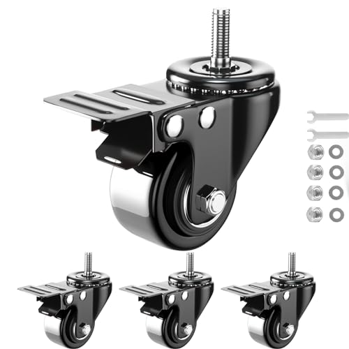 Snapklik.com : 2 Inch Stem Caster Wheels Heavy Duty, Threaded Stem ...