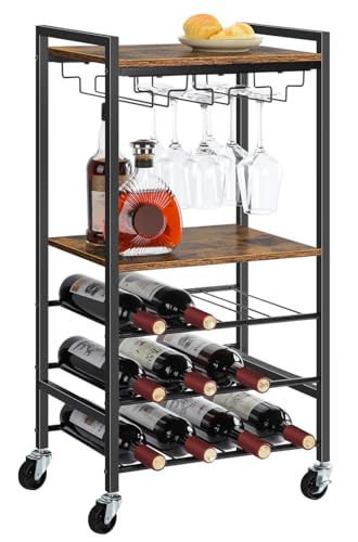 Chariot de bar, chariot de service à 5 niveaux pour la maison, chariot ...