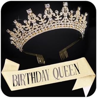 Amazon.com : VELSCRUN Birthday Queen Tiara Crowns for Women Girls Gold ...