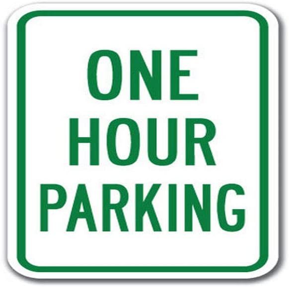 Amazon.com: One Hour Parking Sign 12" X 18" Heavy Gauge Aluminum Signs ...