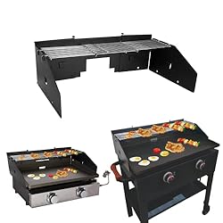 Amazon.com: Petrirufun Adjustable Wind Screen and Griddle Warming Rack ...