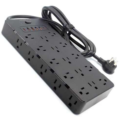 Large Monster Power Strip,Heavy Duty Surge Protector 4000J 20A 2500W ...