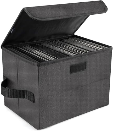 Amazon.com: UENTIP Vinyl Record Storage Box for 7"/45 RPM LPs,Holds up ...